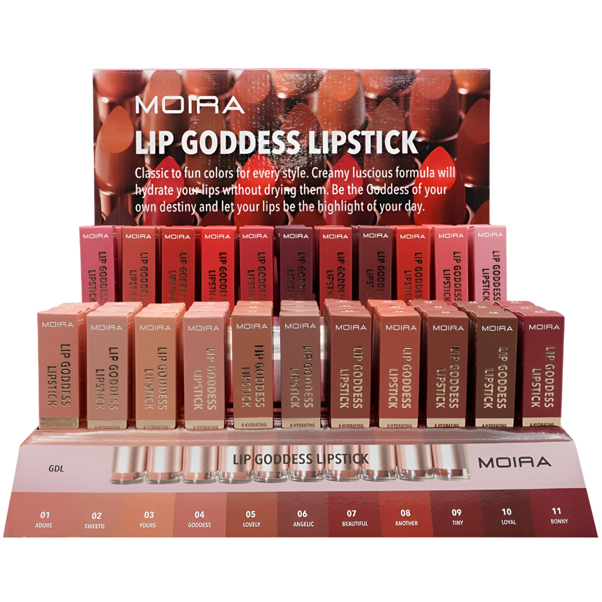 Lápiz Labial Lip Goddess Moira Beauty | Cosméticos al por Mayor ...