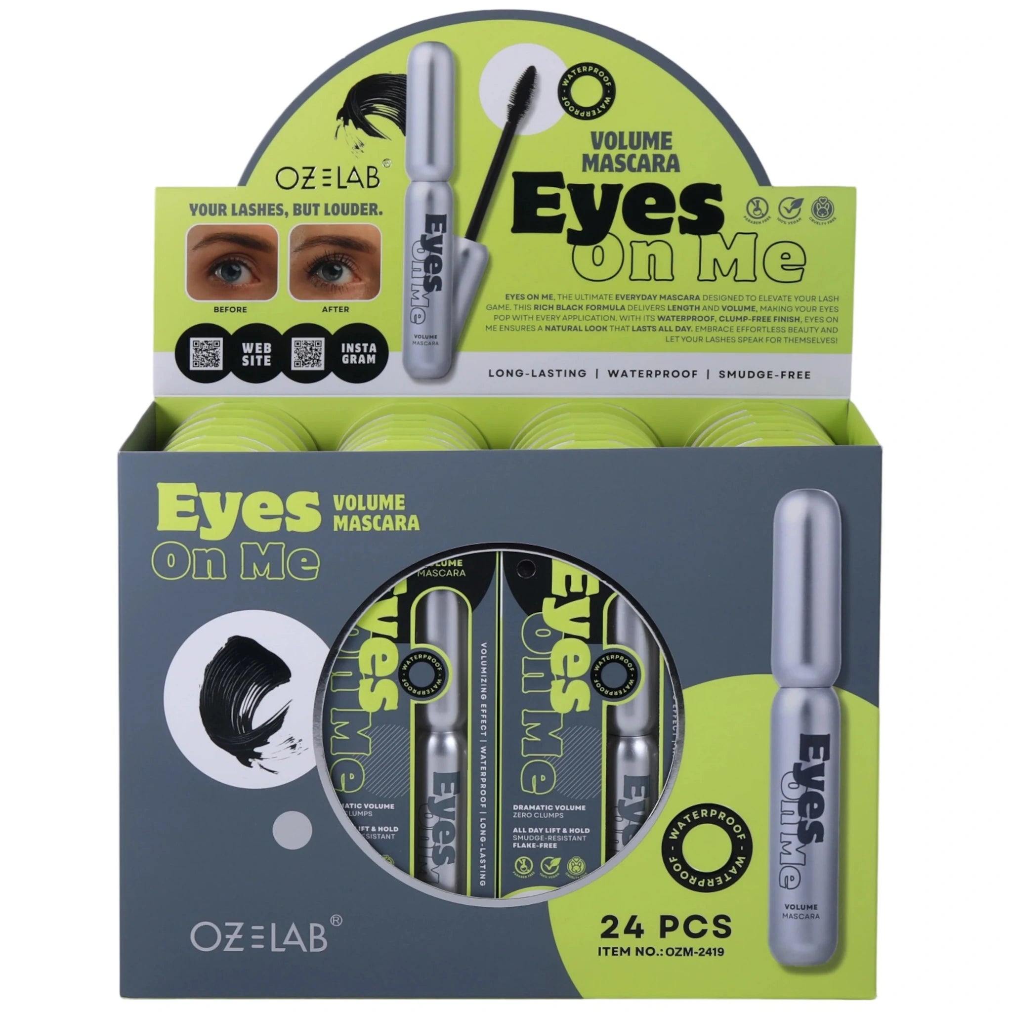 Máscara de Pestañas Eyes On Me Volume Oz Lab | Cosméticos al por Mayor ...